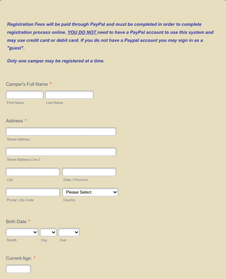 Summer Camp Pre-registration Form Template | Jotform