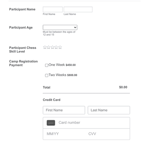 Summer Chess Camp Registration Form Template | Jotform