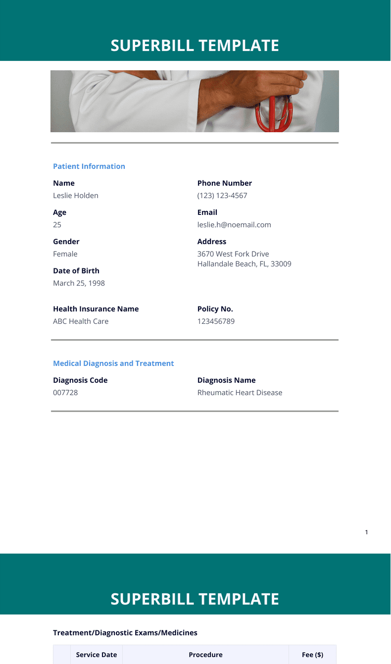 Superbill Template PDF Templates Jotform