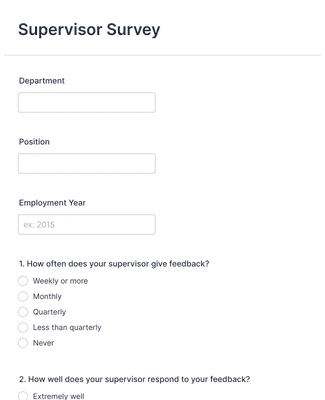 Supervisor Survey Form Template | Jotform