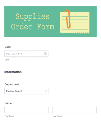 Personal Stock Order Form Template | Jotform