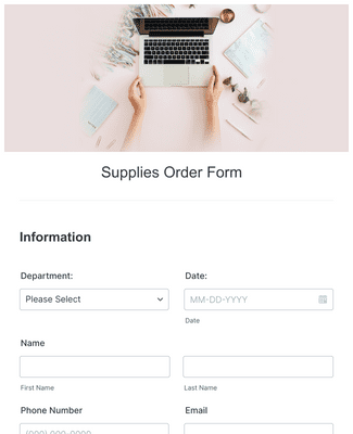 Supplies Order Form Template | Jotform