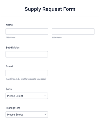 Supply Request Form Template | Jotform