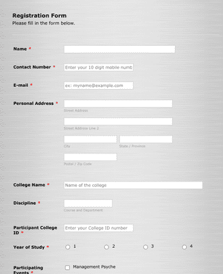 College Event Registration Form Template | Jotform