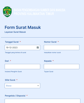 Surat Masuk Template Formulir | Jotform