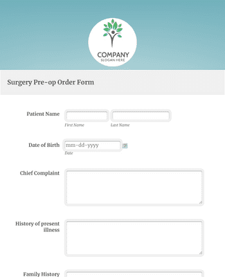 Surgery Pre-op Order Form Template | Jotform