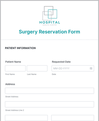 Surgery Reservation Form Template | Jotform