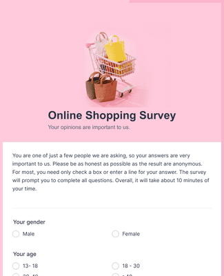 Online Shopping Survey Form Template | Jotform
