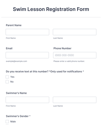 Swim Lesson Registration Form Template | Jotform