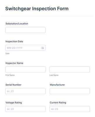 Switchgear Inspection Form Template | Jotform
