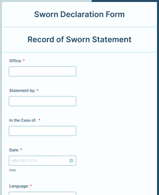 Sworn Declaration Form Template | Jotform