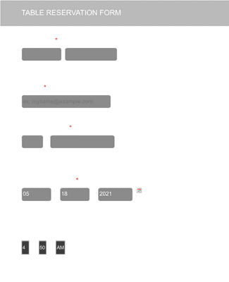 Table Reservation Form Template | JotForm