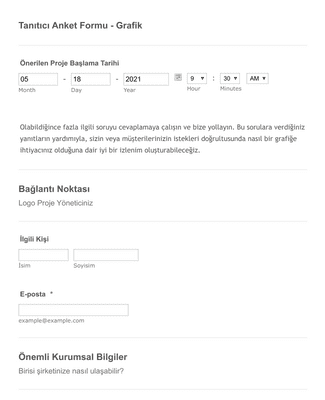 Tanıtıcı Anket Formu - Grafik Form Şablonu | Jotform