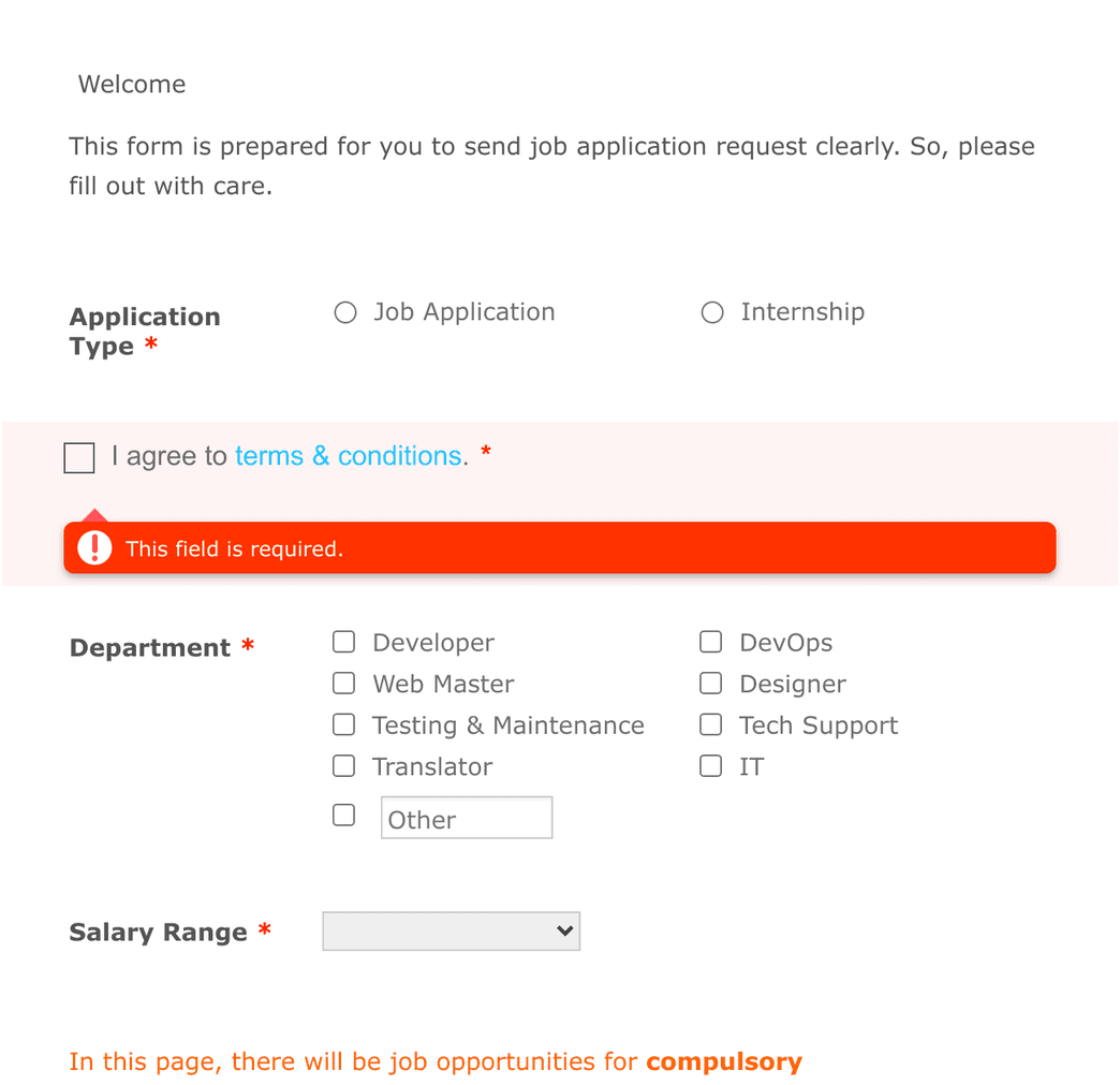 Task 1.2 Job Application Form Template | Jotform