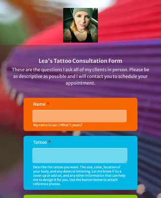 Tattoo Consultation Form Template | Jotform