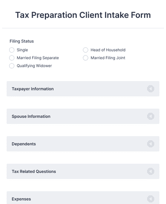 Tax Preparation Client Intake Form Template | Jotform
