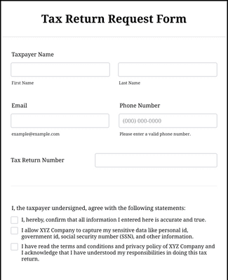 Tax Return Request Form Template | Jotform
