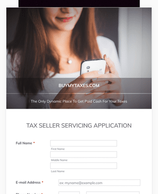 Tax Seller Servicing Application Form Template | Jotform