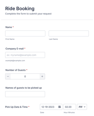 Taxi Booking Form Template | Jotform