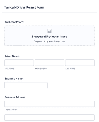 Taxicab Driver Permit Form Template | Jotform