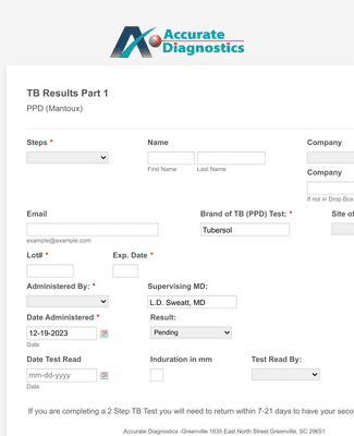 TB Results Form Template | Jotform