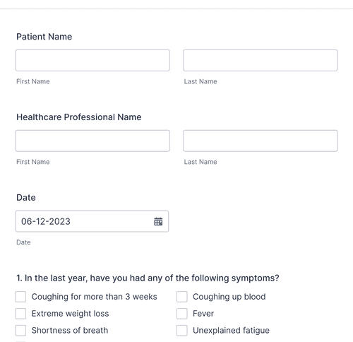 TB Screening Form Template | Jotform