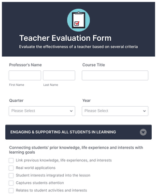 Simple Instructor Evaluation Form Template | Jotform