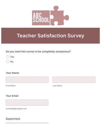 Teacher Satisfaction Survey Form Template | Jotform