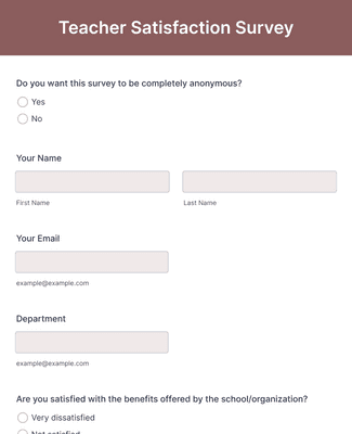 Teacher Satisfaction Survey Form Template | Jotform