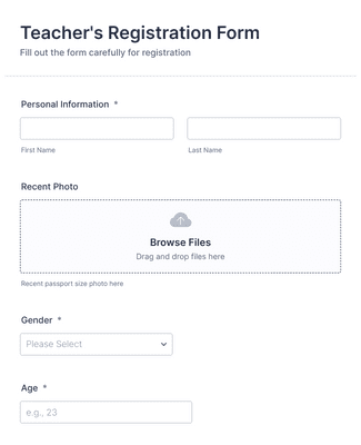 Teacher's Registration Form Template | Jotform