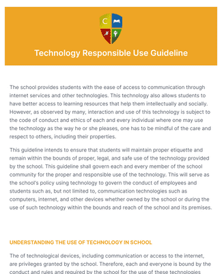 Technology Responsible Use Guideline Form Template | Jotform