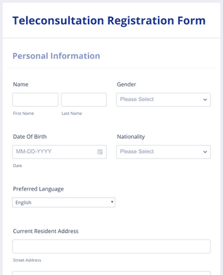 Teleconsultation Registration Form Template | JotForm