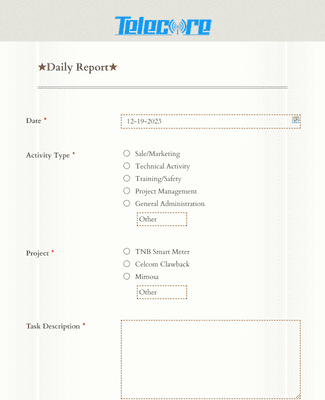 Employee Daily Report Form Template | Jotform