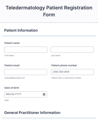 Teledermatology Patient Registration Form Template | Jotform