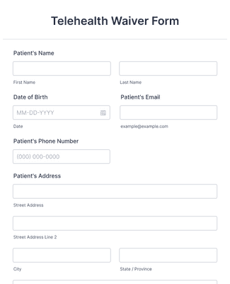 Telehealth Waiver Form Template | Jotform