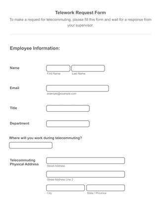 Telework Request Form Template | Jotform