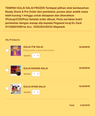 TEMPAHAN GULAI FROZEN N9 Form Template | Jotform