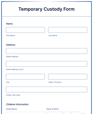 Temporary Custody Form Template | Jotform