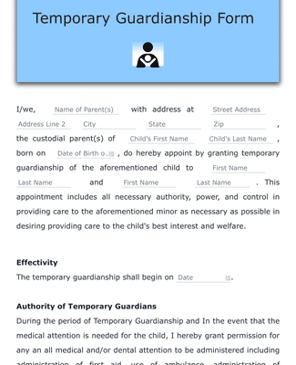Temporary Guardianship Form Template | Jotform