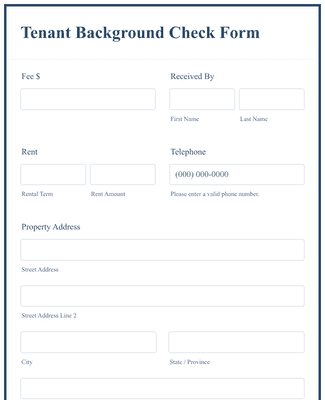 Tenant Background Check Form Template | Jotform