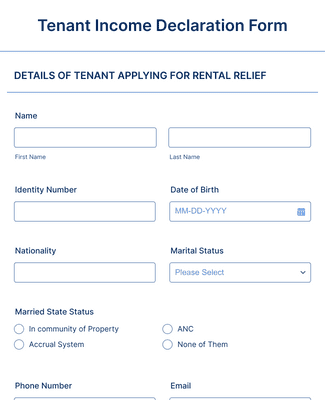 Tenant Income Declaration Form Template | Jotform