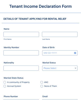 Tenant Income Declaration Form Template | Jotform