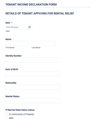 TENANT INCOME DECLARATION Form Template | Jotform