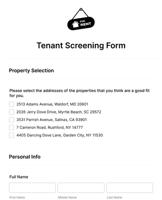 Tenant Screening Form Template | Jotform