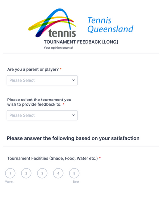 Tennis Tournament Survey Form Template | Jotform