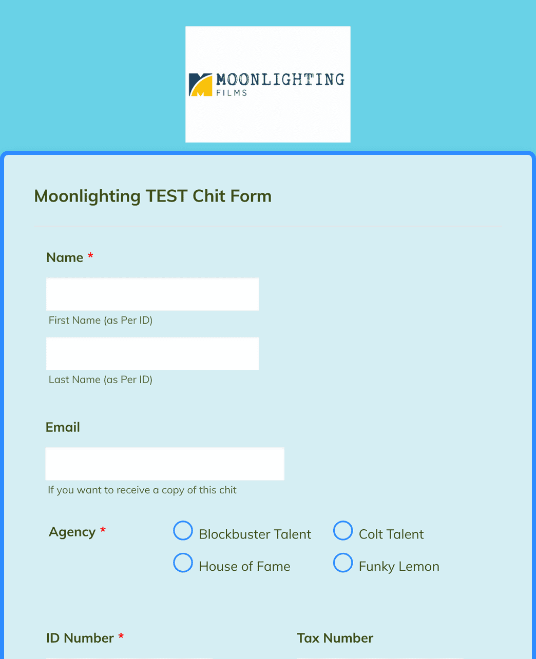 test chit Form Template | Jotform