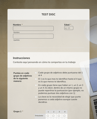 TEST DISC Plantilla de formulario | Jotform
