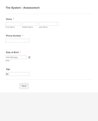 The System - Assessment Form Template | Jotform