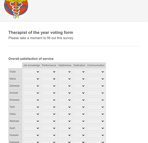 Therapist of the Year Voting Form Template | Jotform