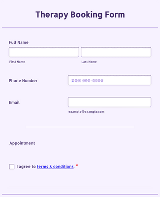 Therapy Booking Form Template | Jotform